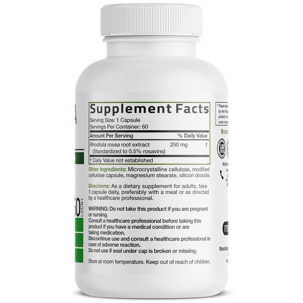 Bronson rhodiola for enhanced energy