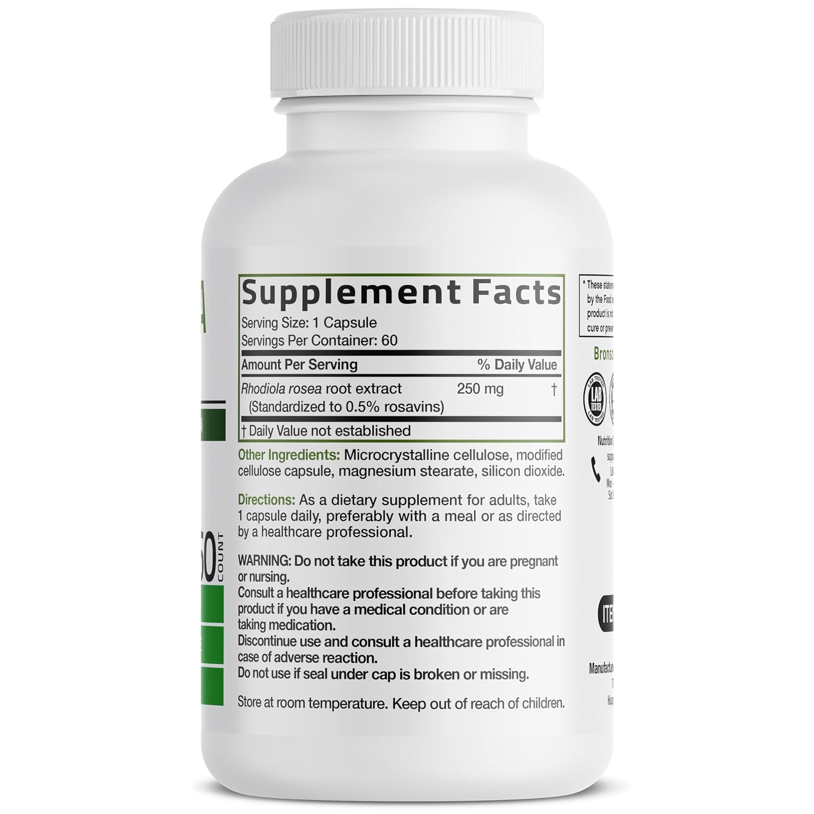Bronson rhodiola for enhanced energy