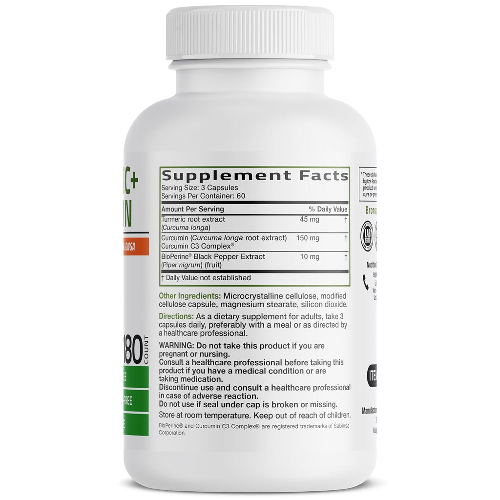 Bronson turmeric curcumin health benefits