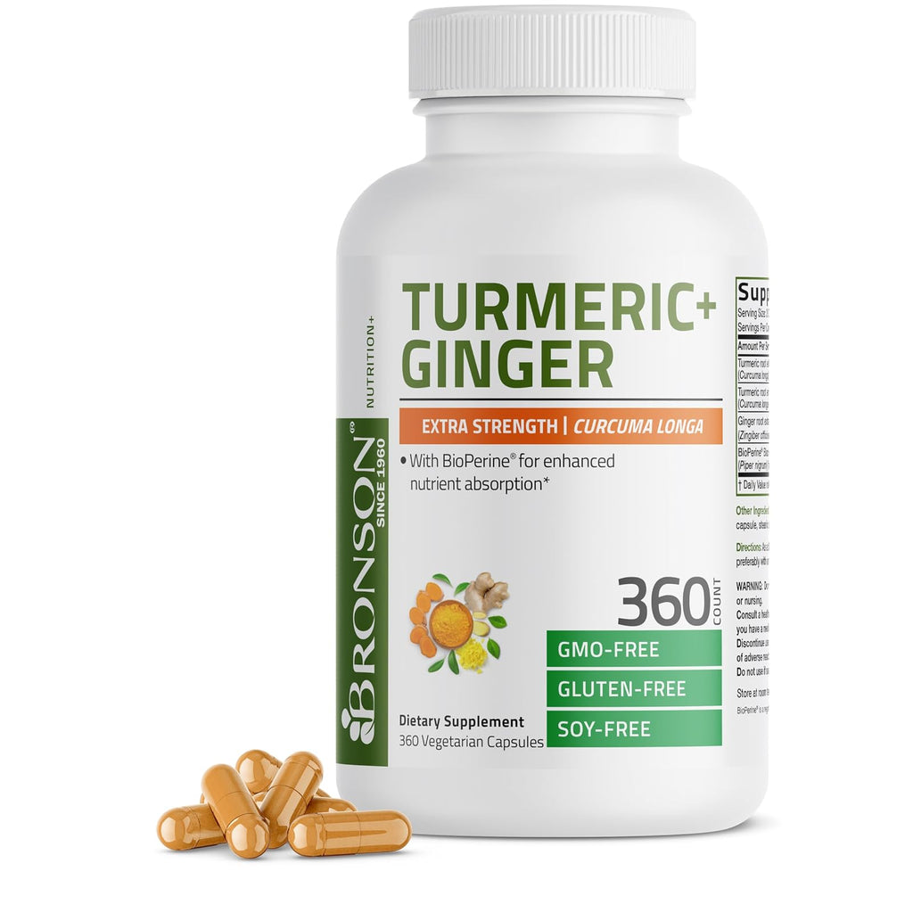 Bronson turmeric ginger capsules for wellness