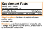 Bronson Vitamin A 180 softgels for daily wellness