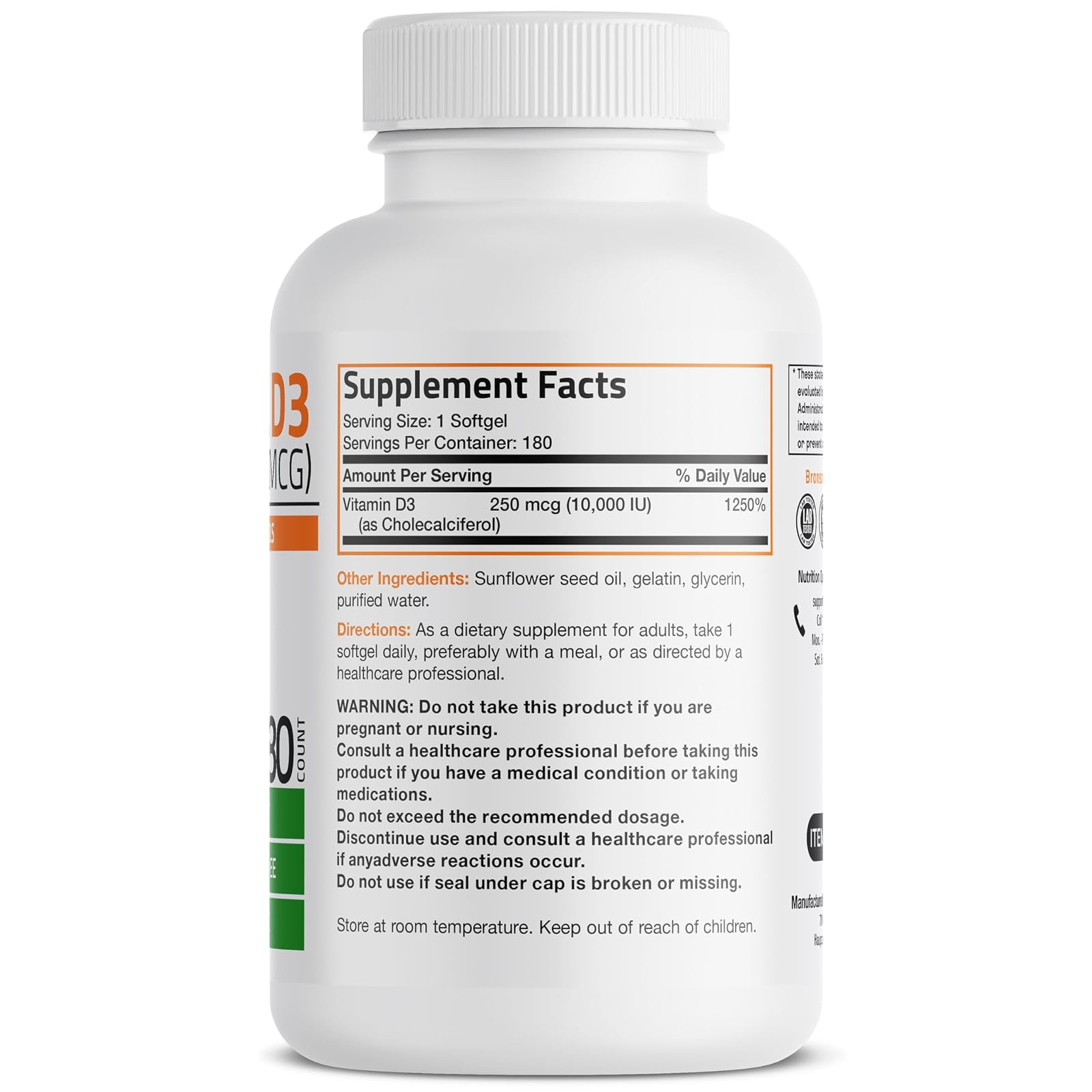 Bronson vitamin D3 immune support
