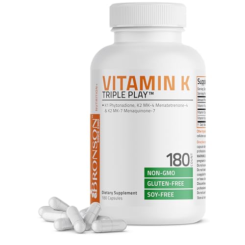 Bronson vitamin K capsules for health