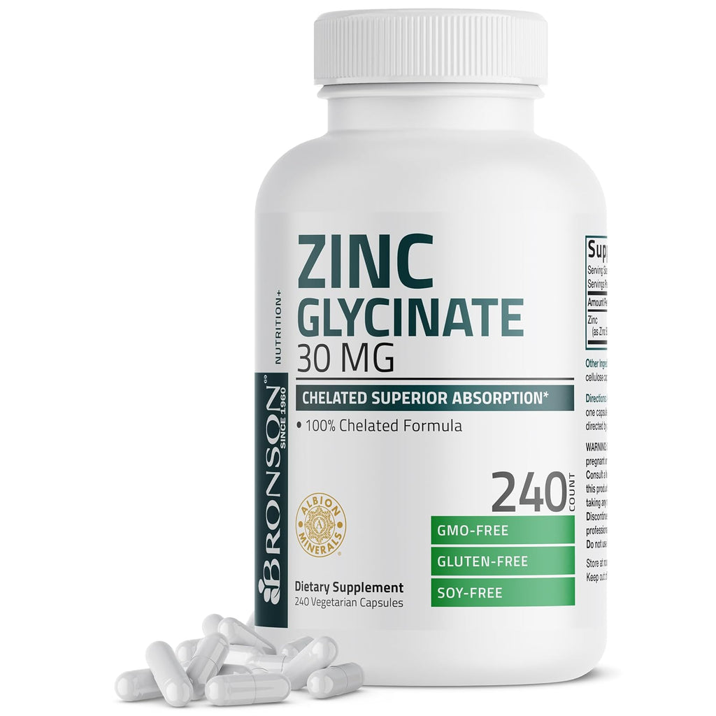 Bronson Zinc Glycinate 30 mg capsules
