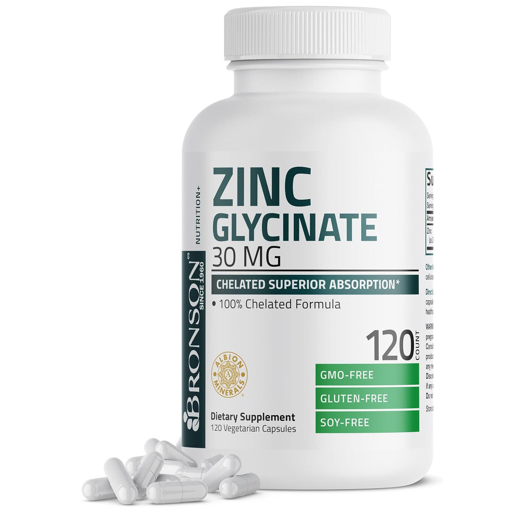 Bronson Zinc Glycinate 30 mg capsules