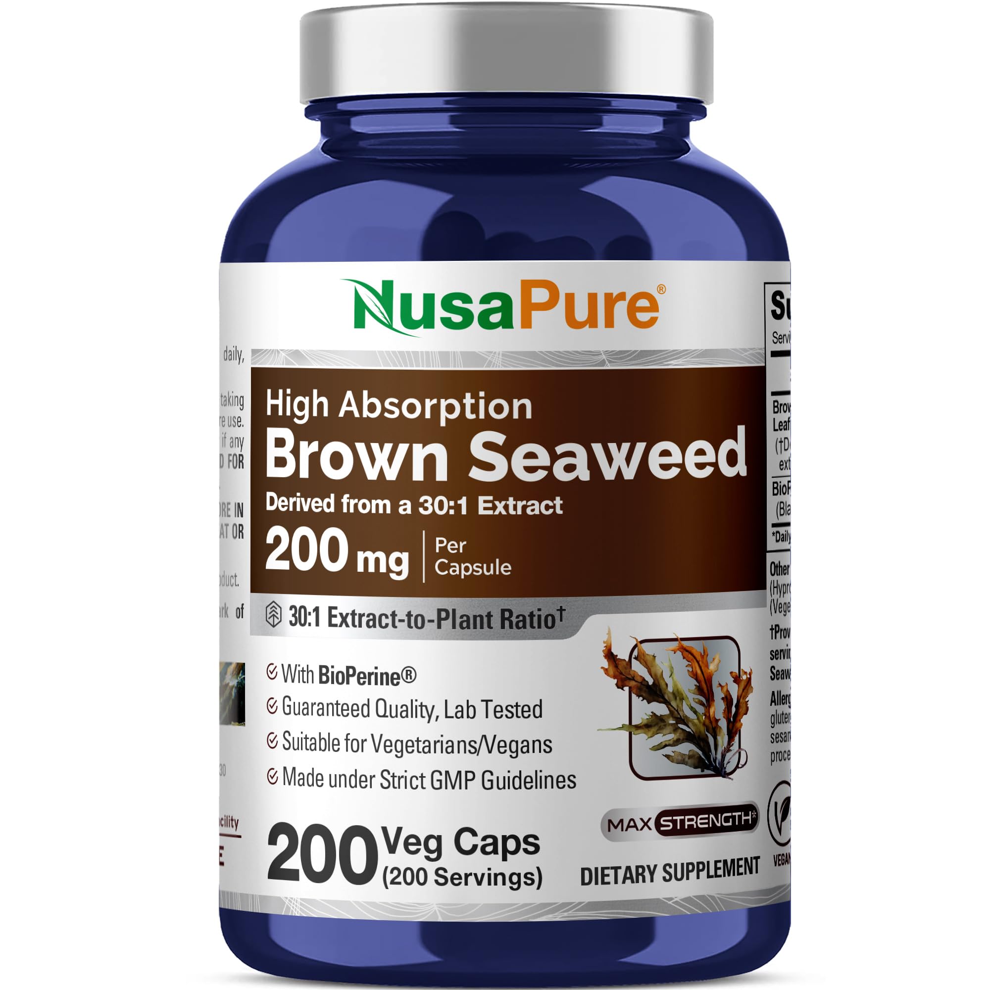 brown seaweed blended vitamin capsules