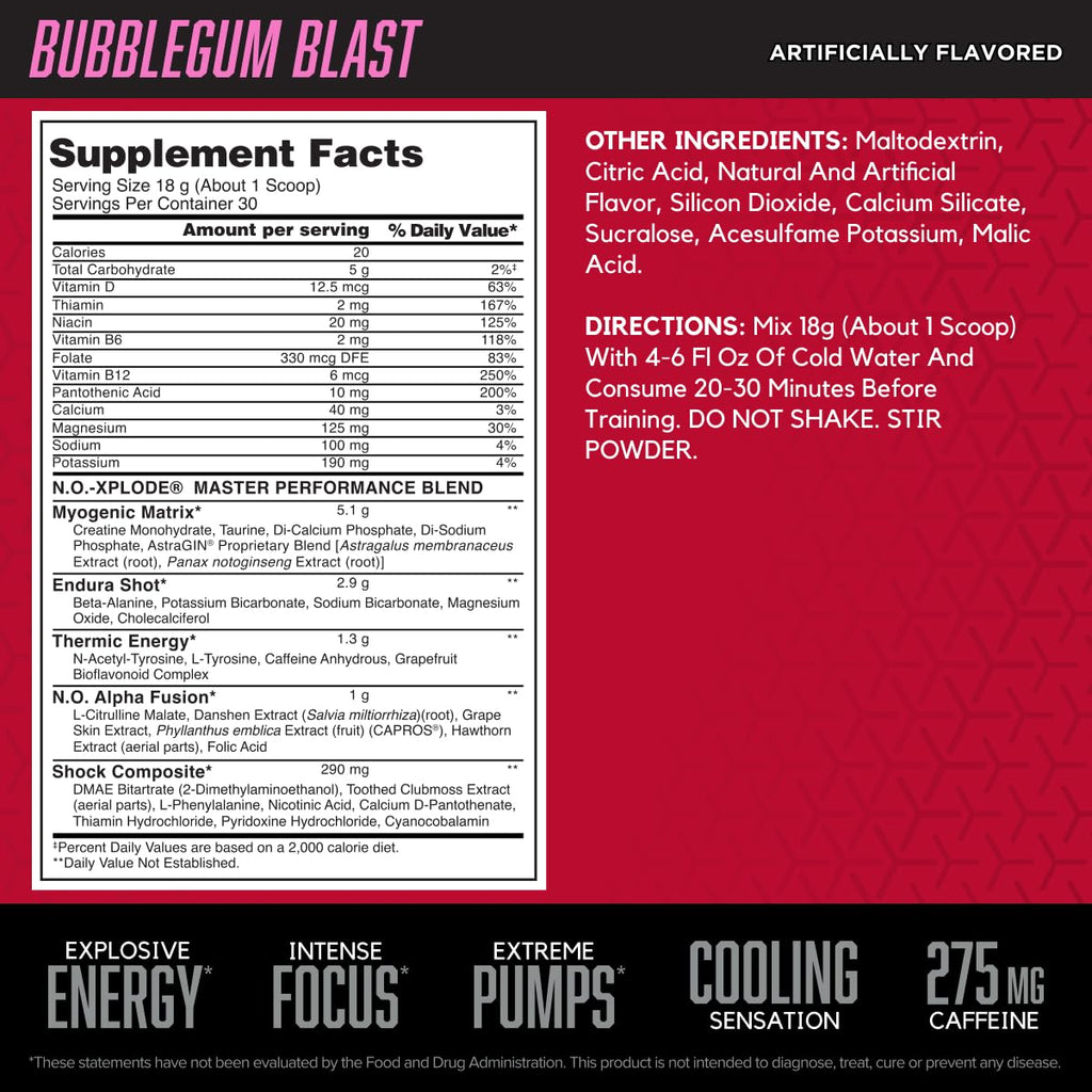 BSN pre-workout supplement with 30 servings