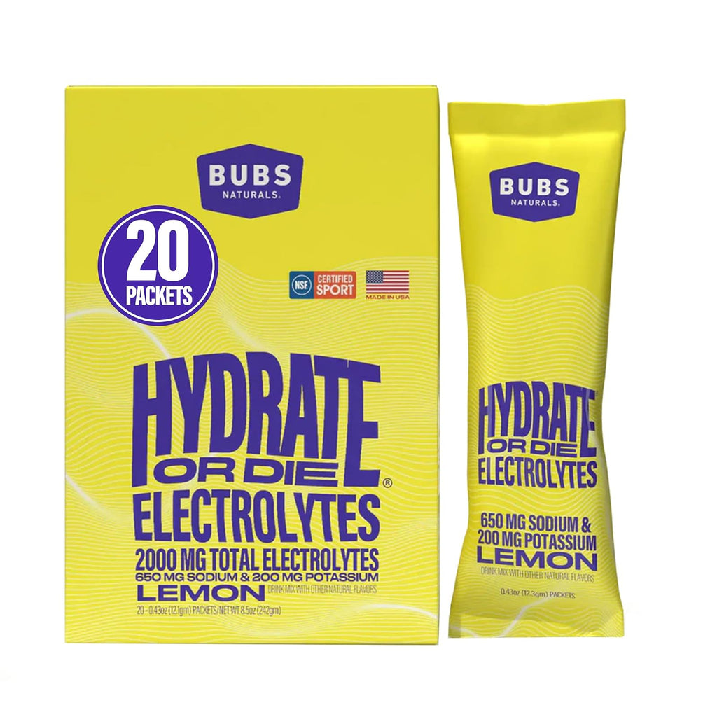 BUBS Naturals electrolyte powder hydration