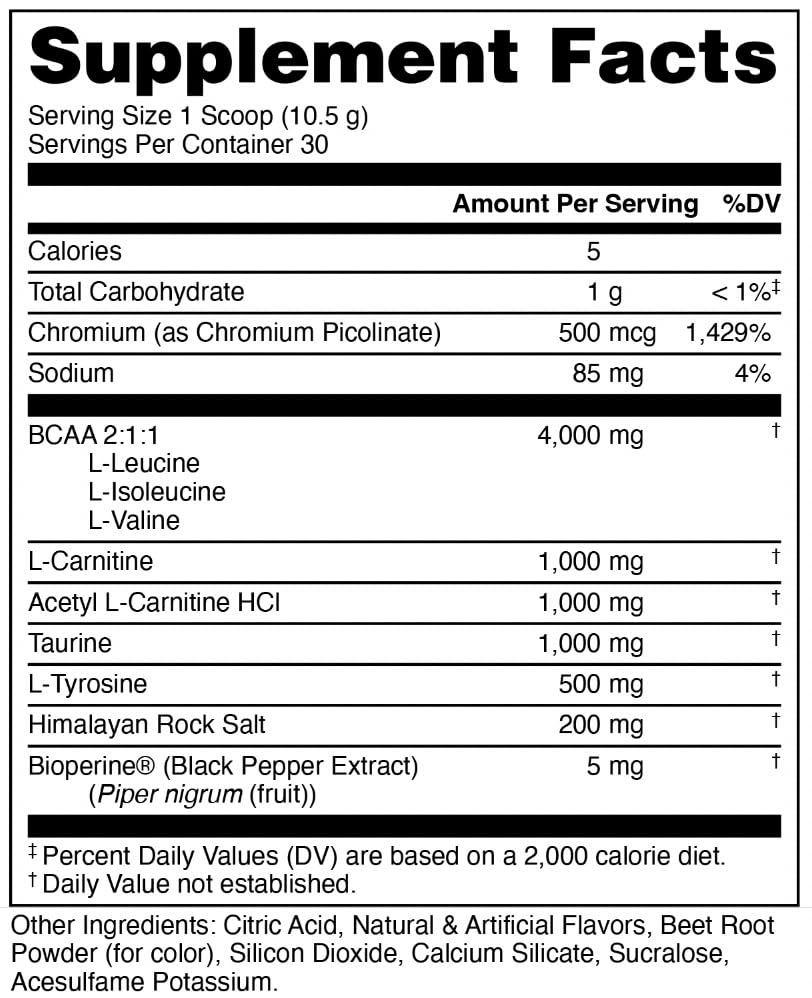 Bucked Up amino acids for energy boost