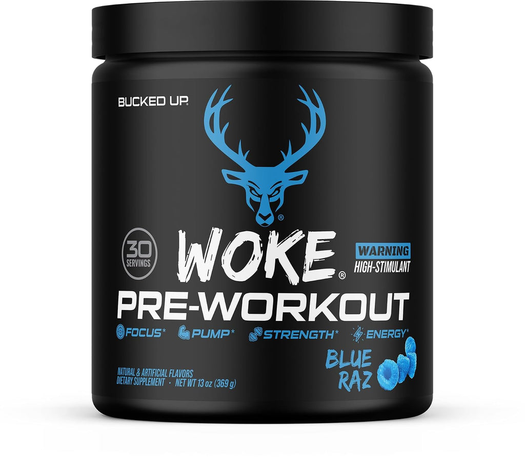 Bucked Up pre-workout blue raspberry flavour