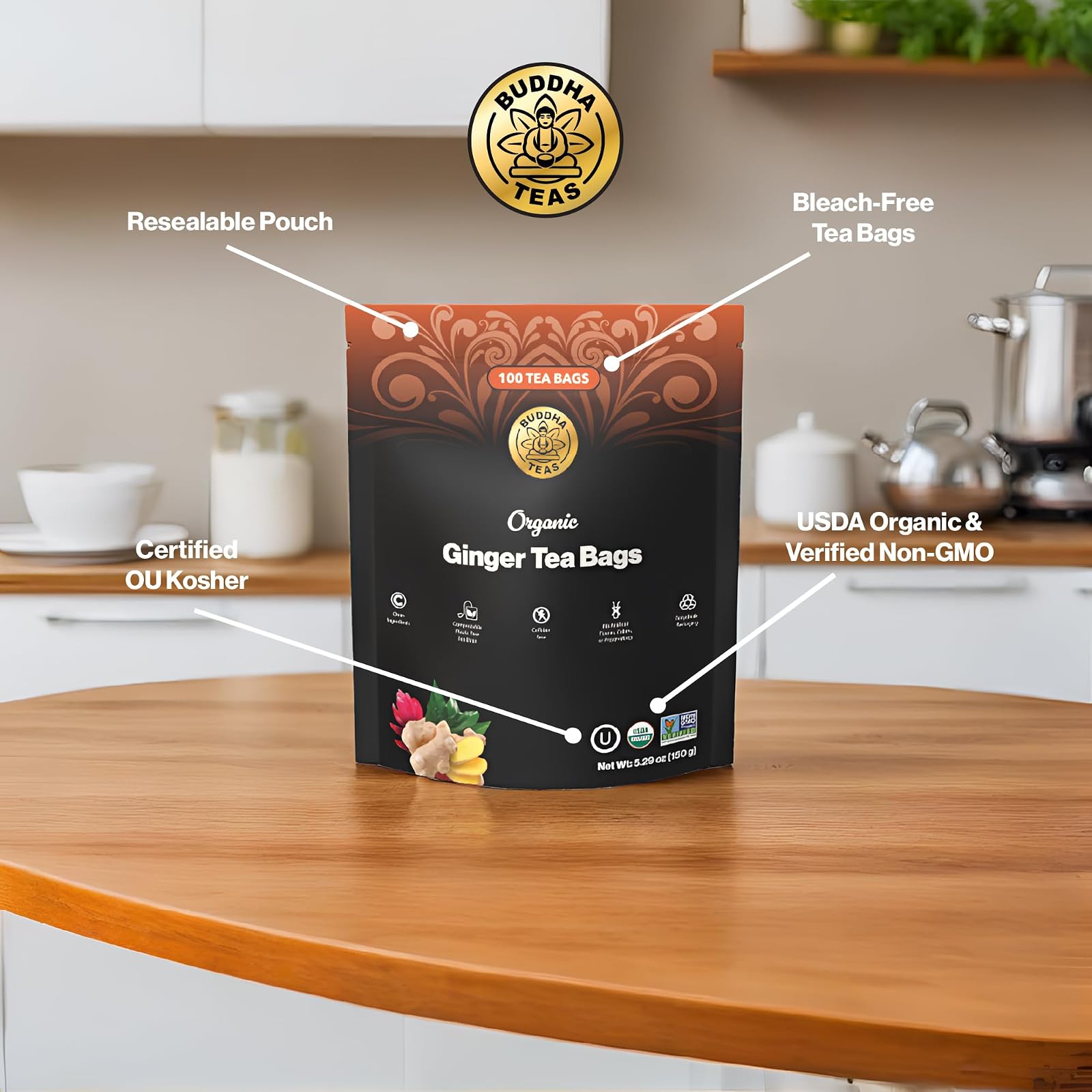 Buddha Teas ginger root infusion