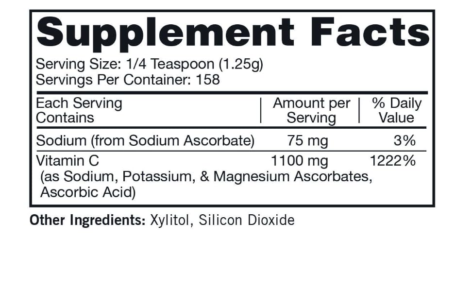 Buffered vitamin C for sensitive stomachs
