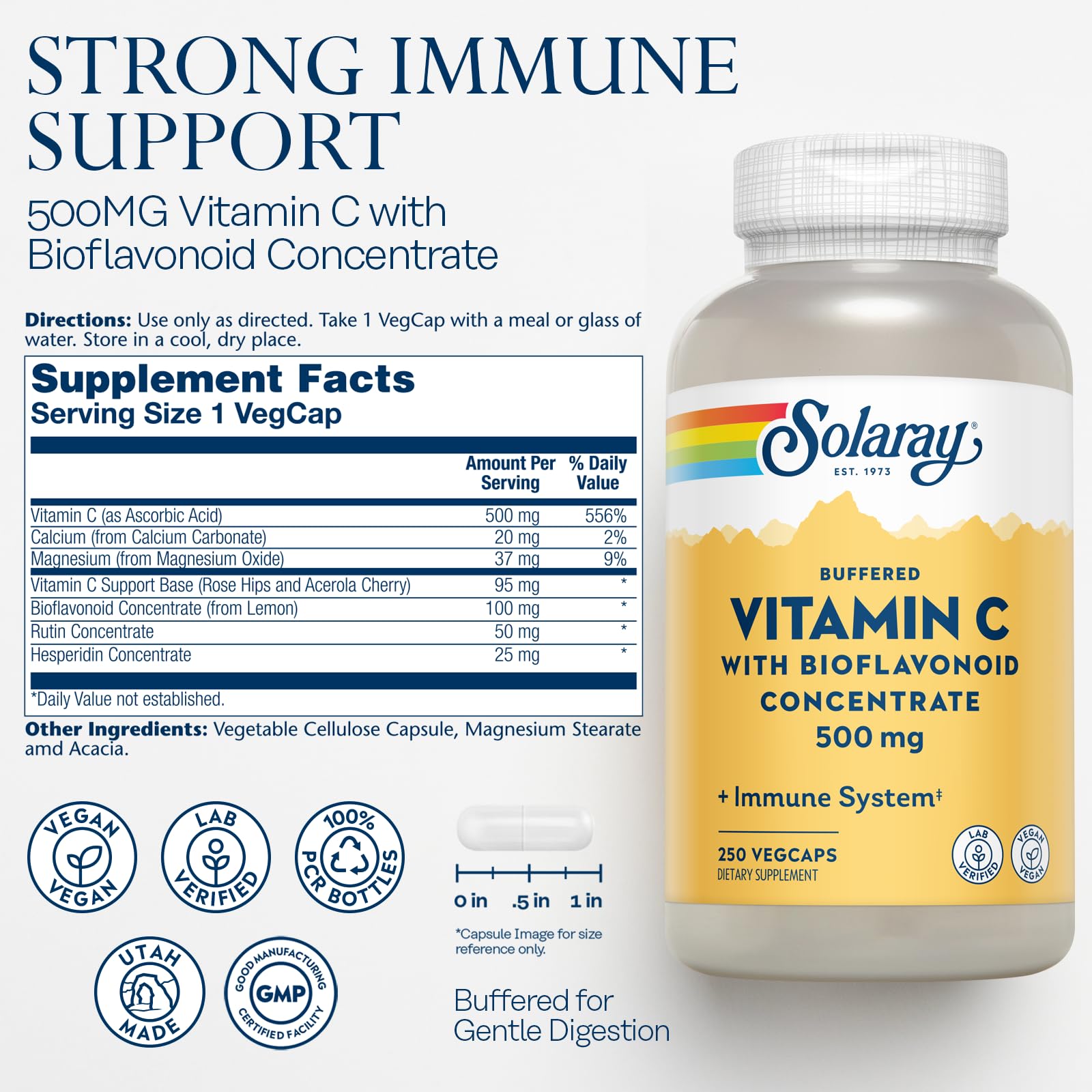 Buffered vitamin C for sensitive stomachs