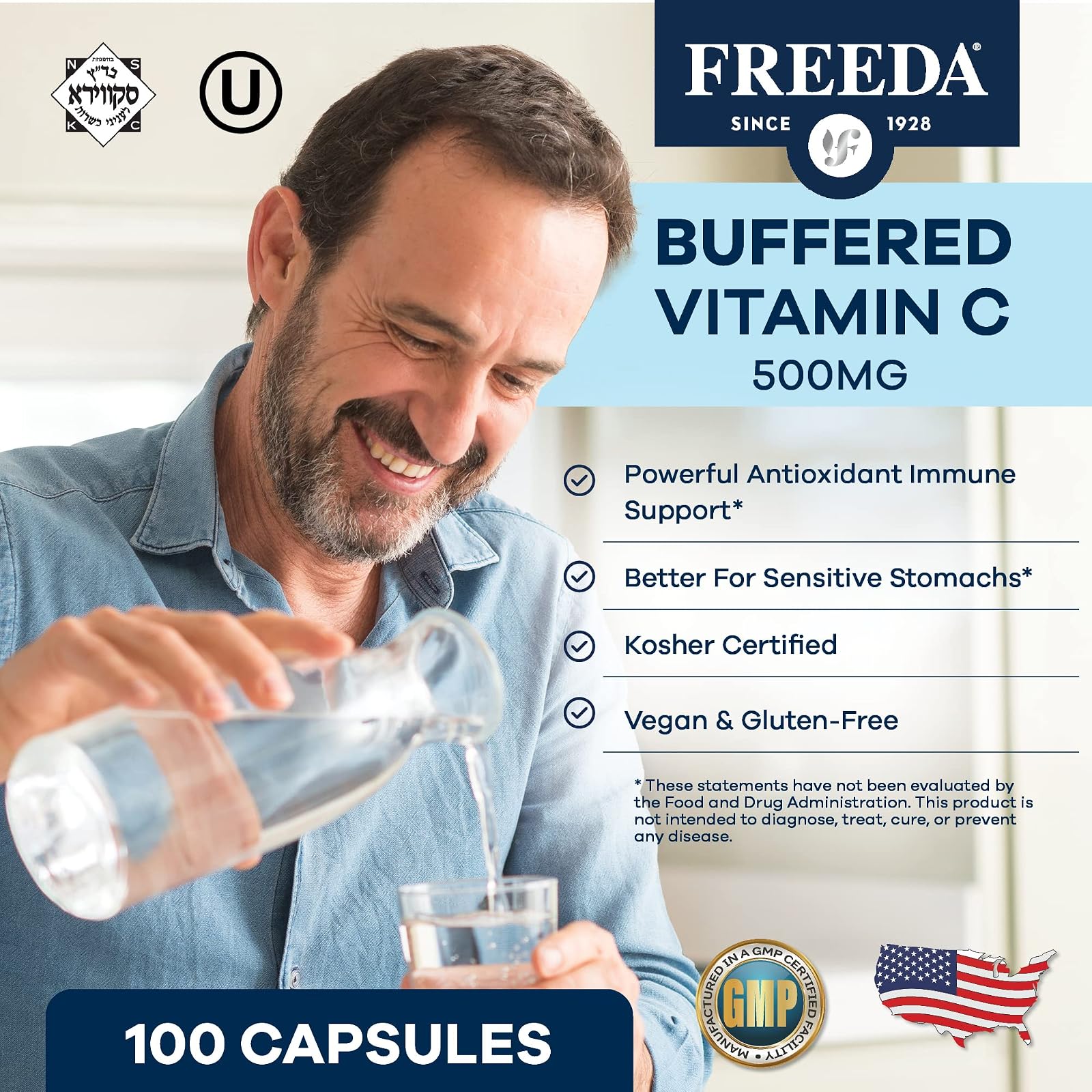 Buffered vitamin C for sensitive stomachs
