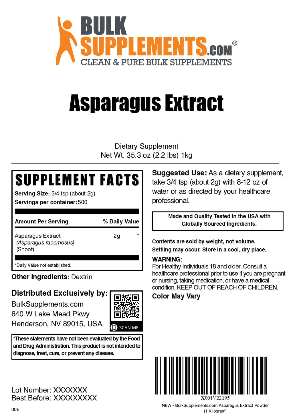 bulk asparagus powder for health benefits