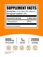 Bulk L-Phenylalanine supplement 500 mg