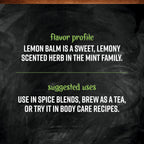 bulk lemon balm for herbal detox
