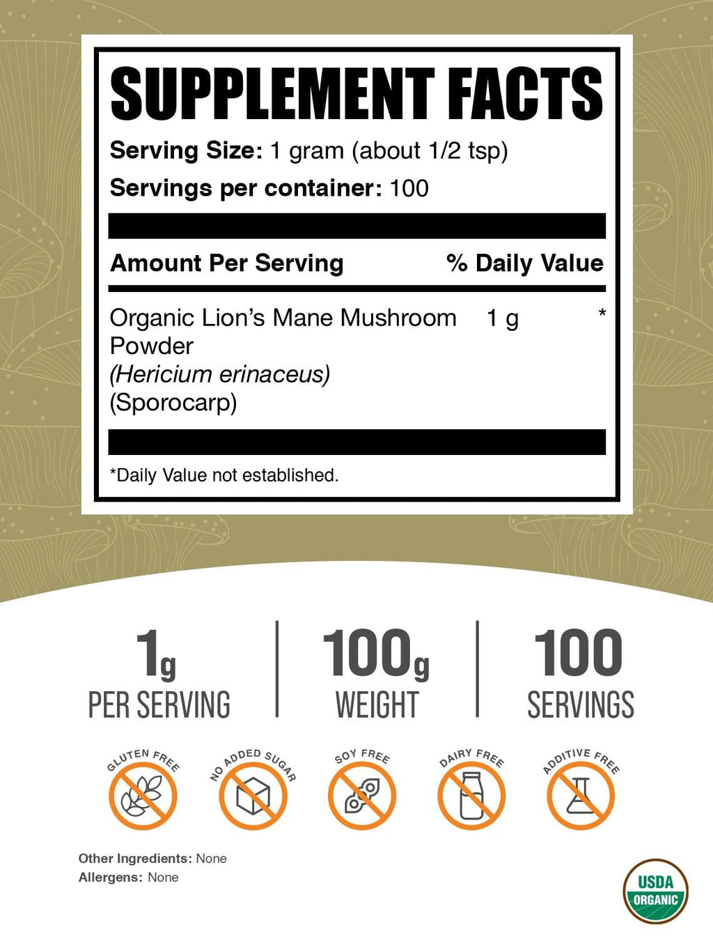 bulk lion's mane powder for health