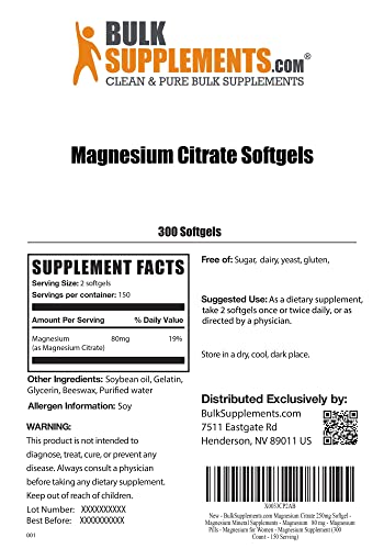 Bulk magnesium softgels for daily use