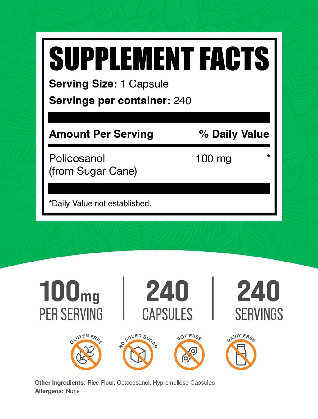 bulk policosanol capsules for energy