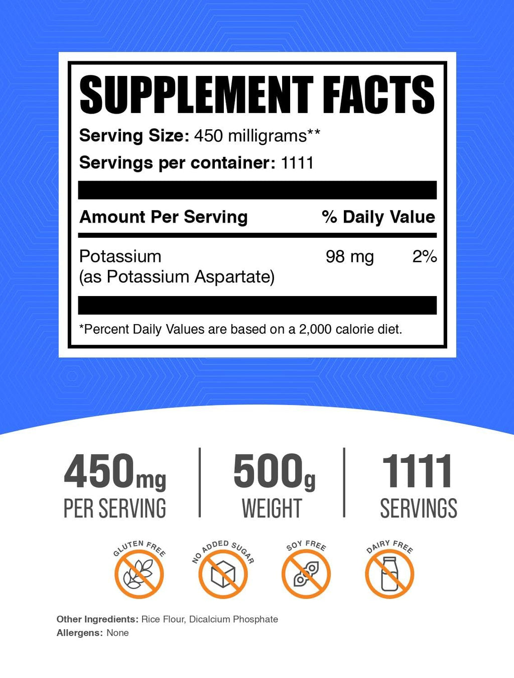 bulk potassium aspartate for energy