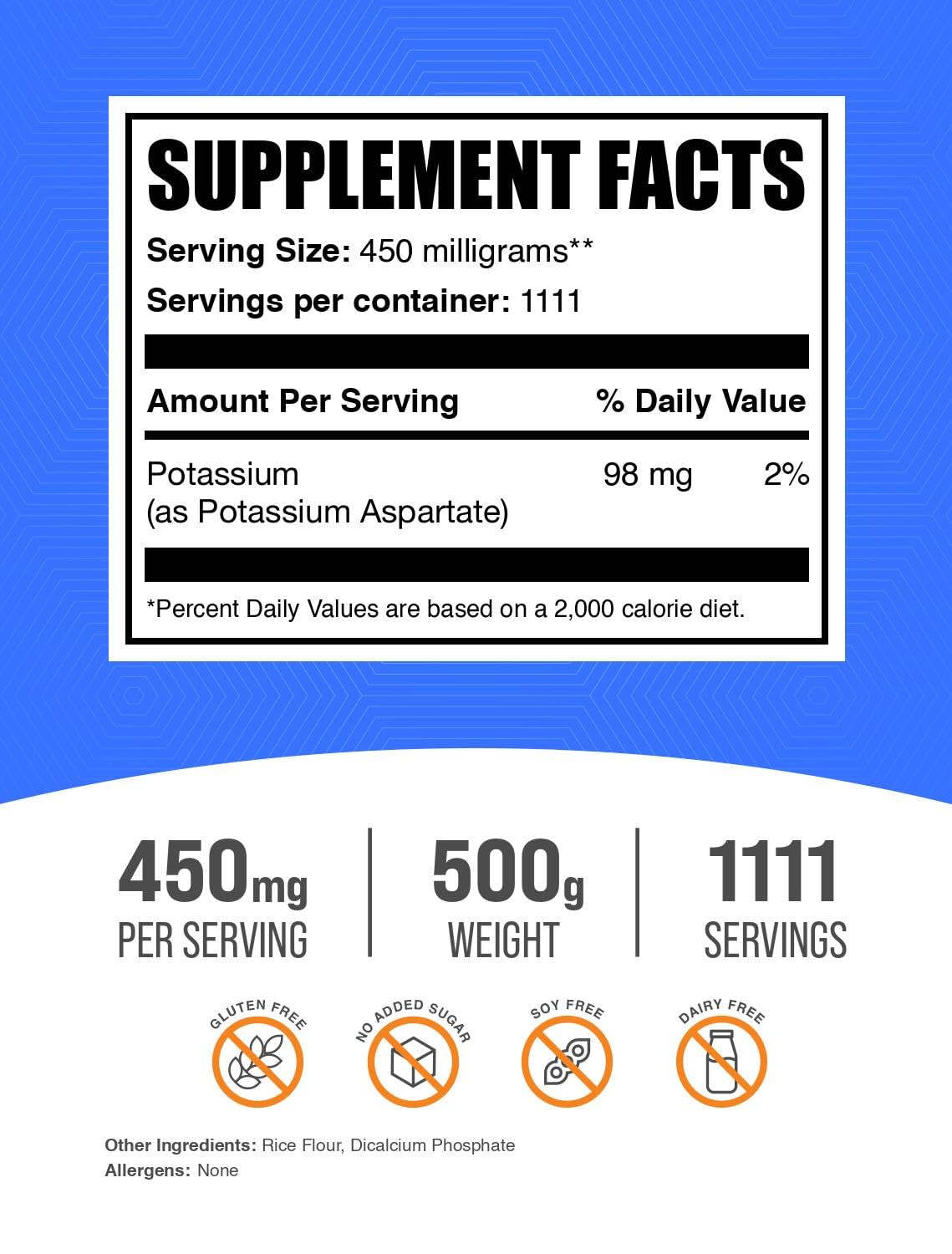 bulk potassium aspartate for energy