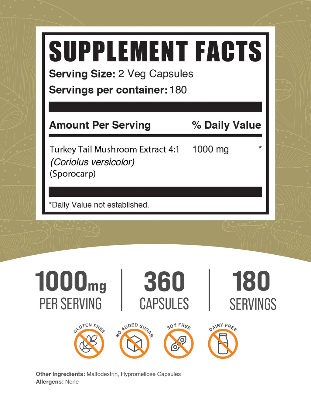 bulk turkey tail mushroom supplement