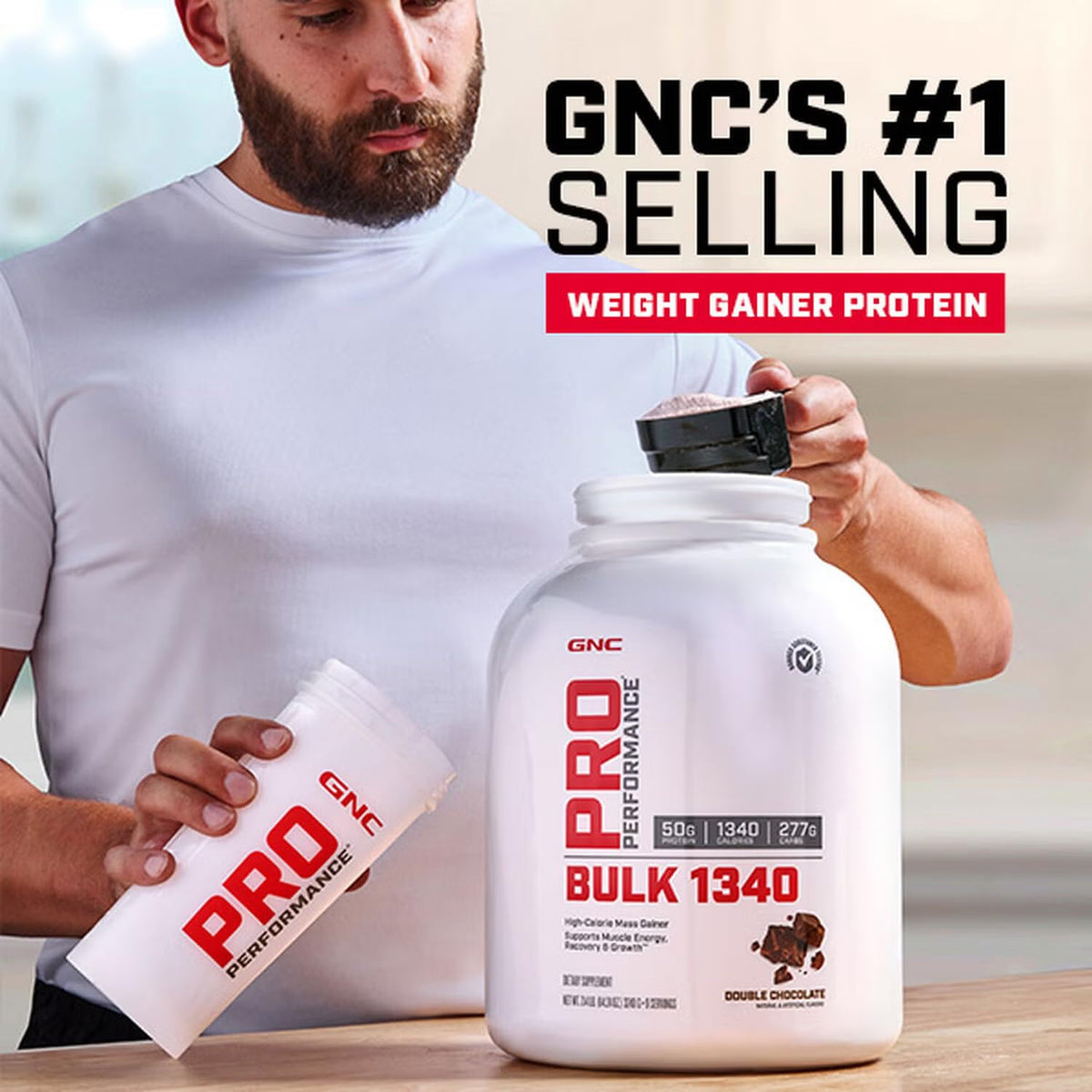 bulk up with GNC weight gainer