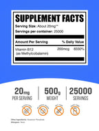Bulk Vitamin B12 supplement for vitality