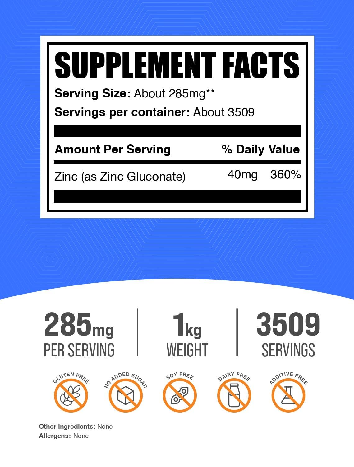 bulk zinc supplement for immunity