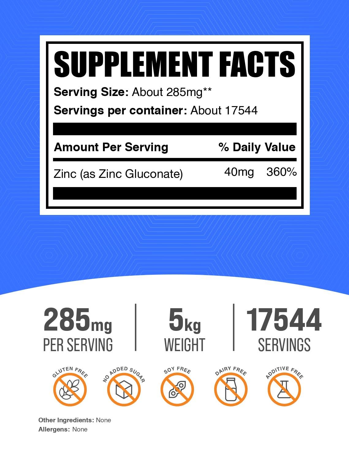 bulk zinc supplement for immunity
