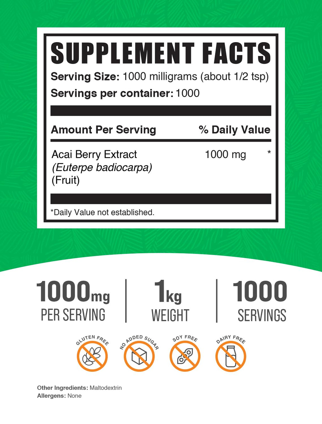 BulkSupplements acai berry health benefits