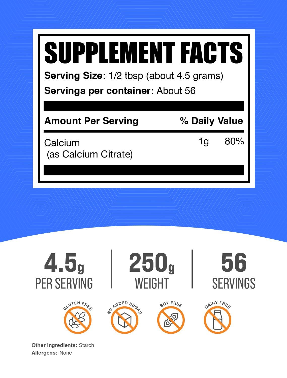 BulkSupplements calcium citrate for bone health