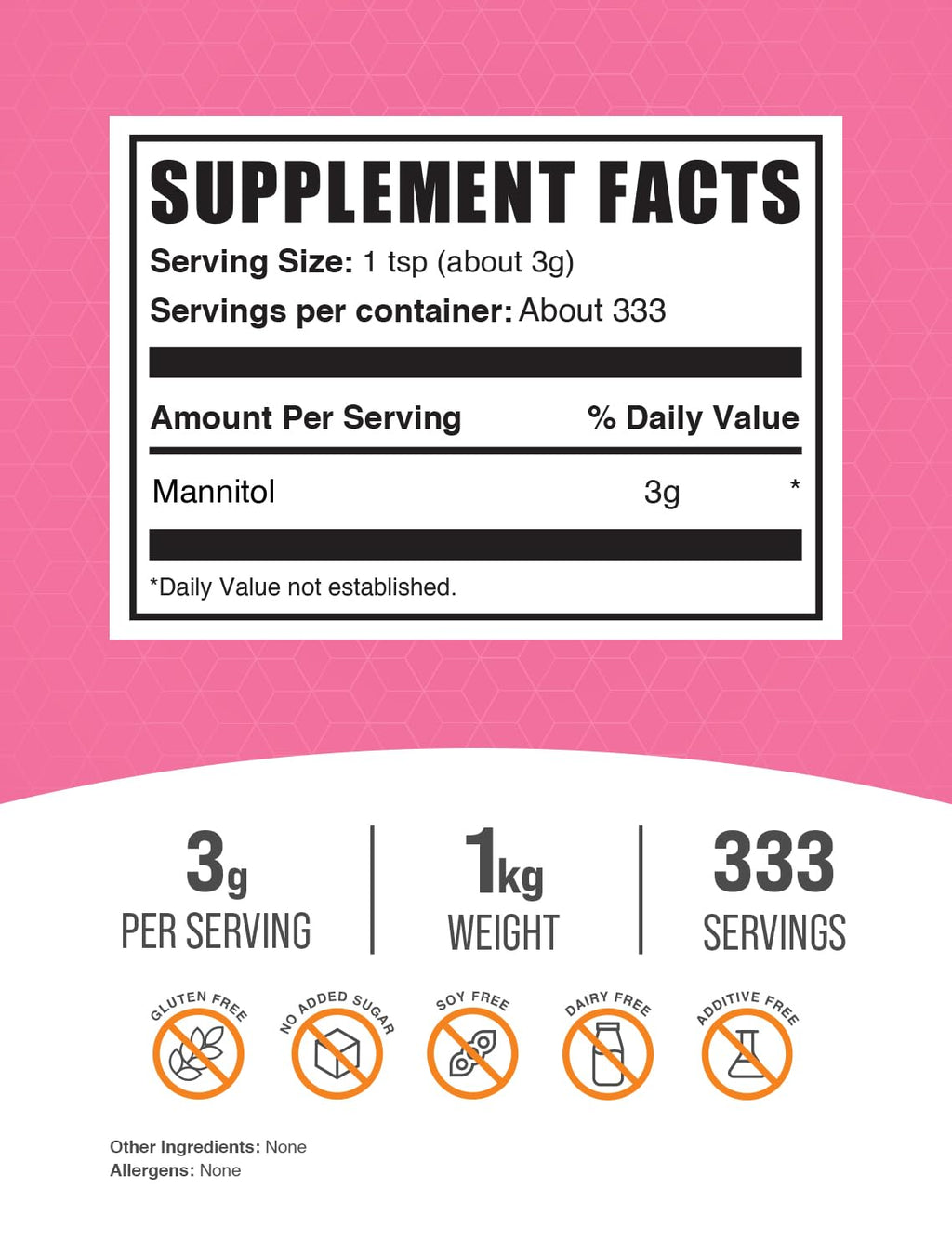 BulkSupplements.com 1 kg mannitol powder