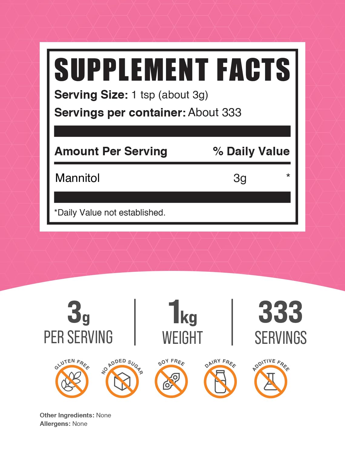 BulkSupplements.com 1 kg mannitol powder