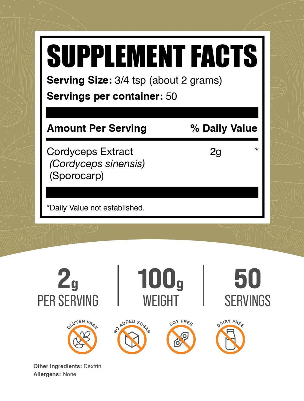 BulkSupplements cordyceps for energy boost