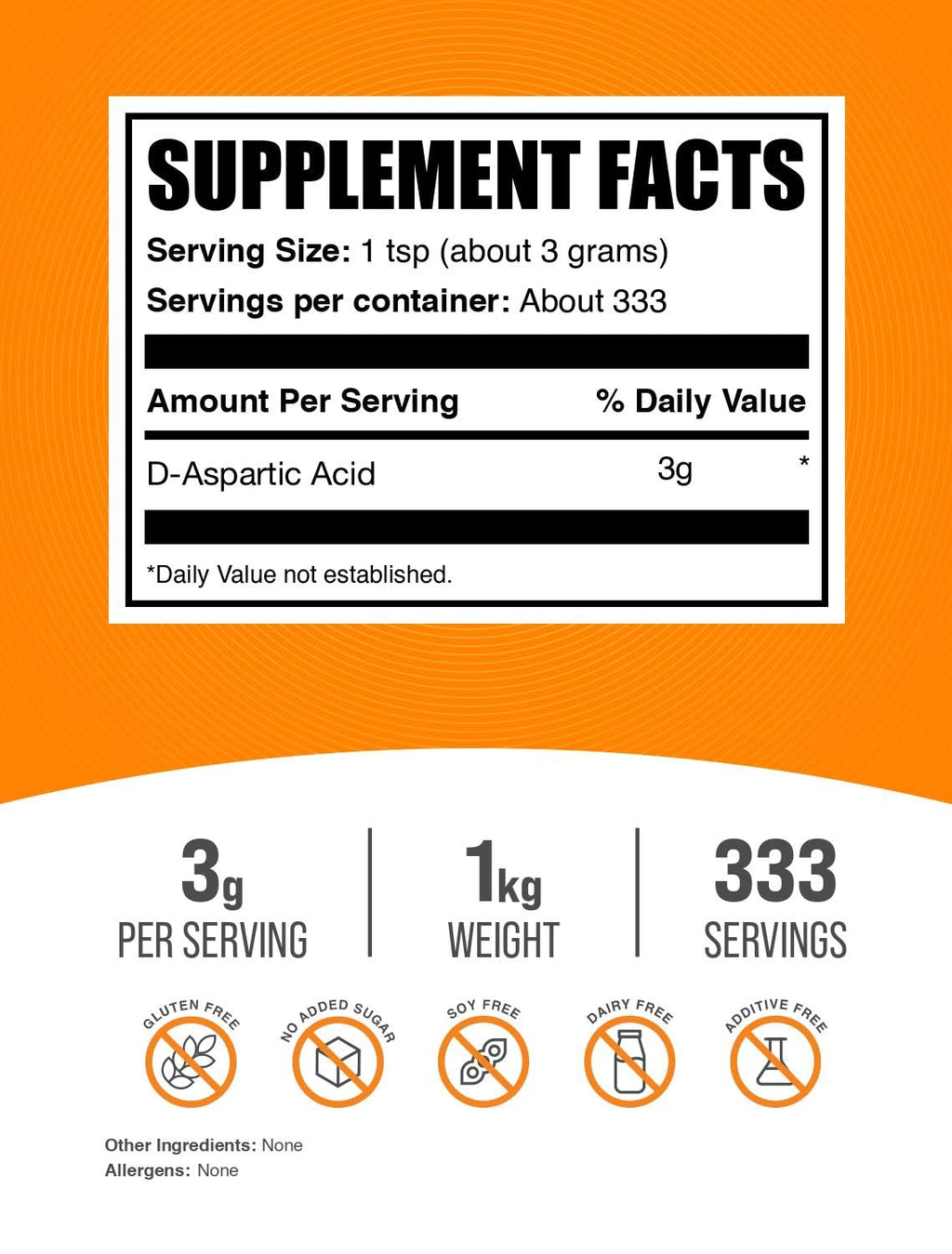 BulkSupplements D-Aspartic Acid for muscle growth