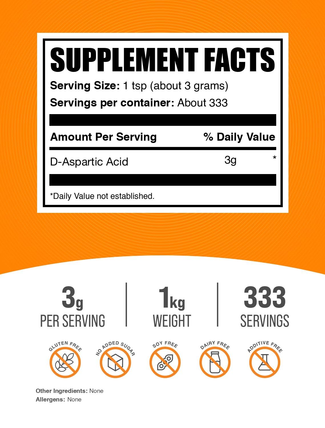 BulkSupplements D-Aspartic Acid for muscle growth