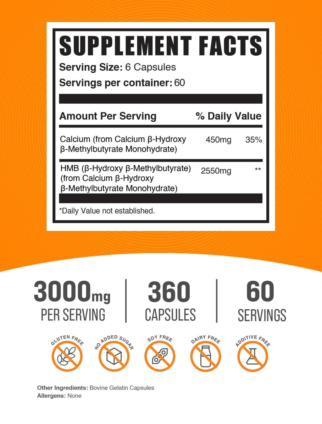 BulkSupplements HMB 3000 mg capsules
