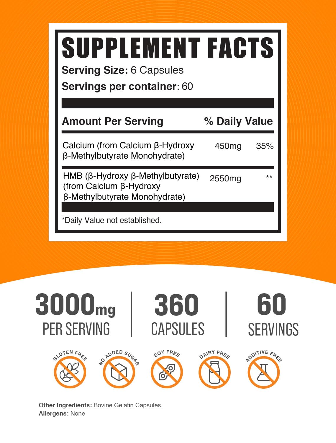 BulkSupplements HMB 3000 mg capsules
