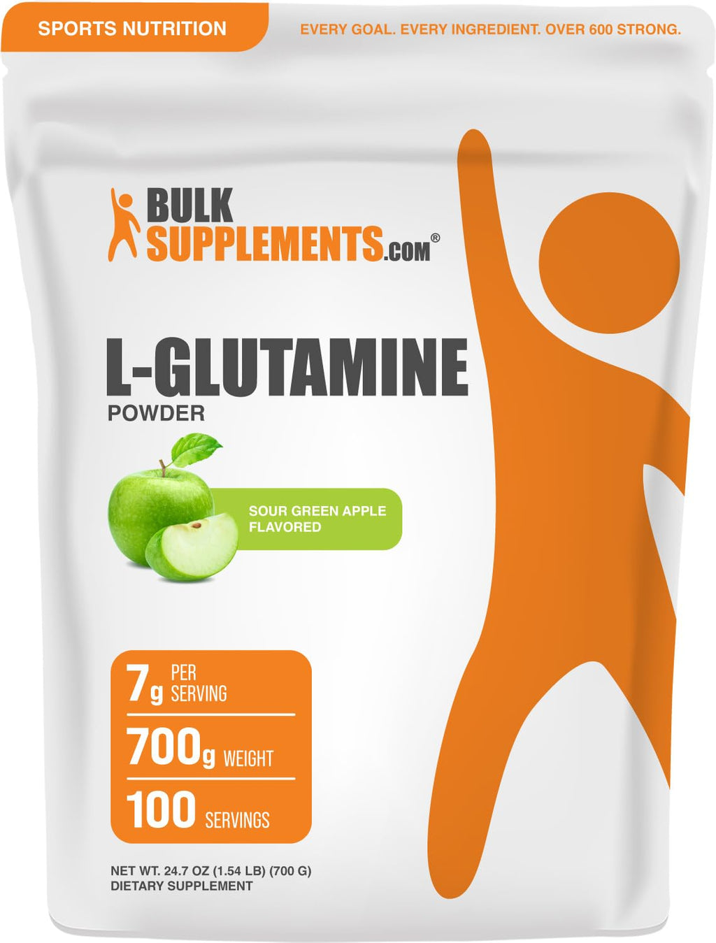 BulkSupplements L-Glutamine Sour Green Apple