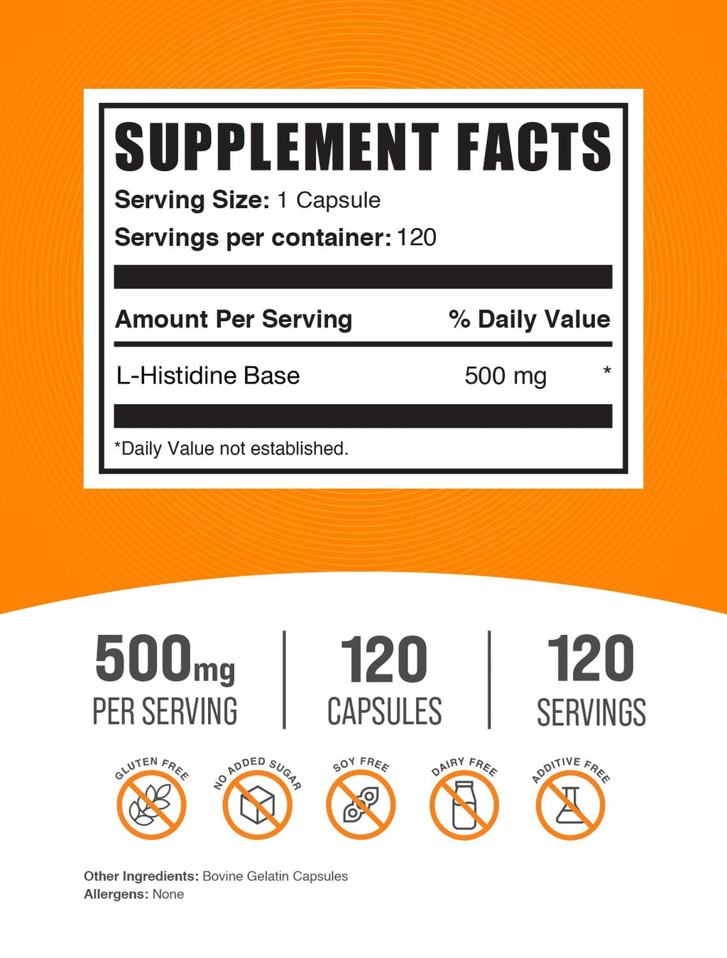 BulkSupplements L-Histidine vitamin A supplement