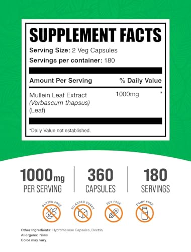 BulkSupplements Mullein 500 mg dosage