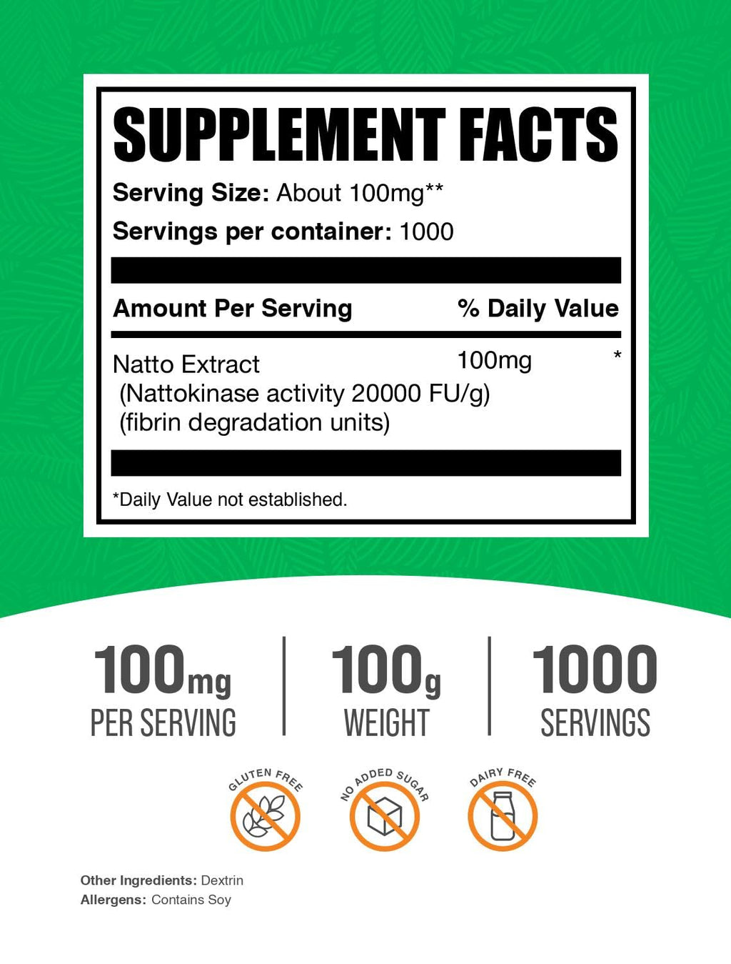 BulkSupplements Nattokinase 2000 FU