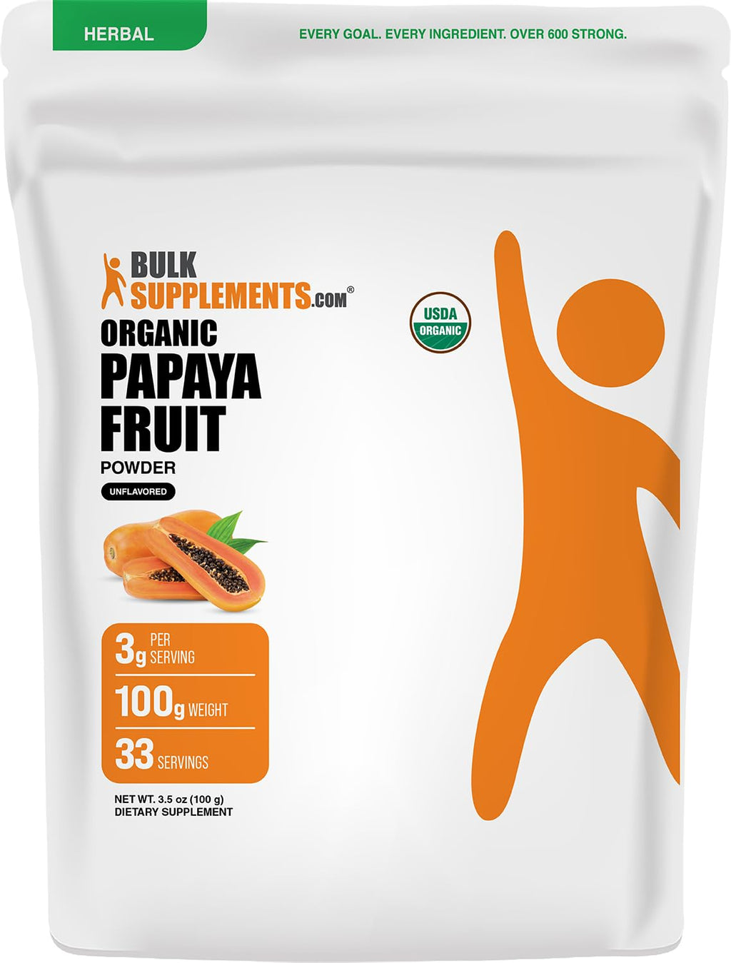 BulkSupplements organic papaya fruit powder