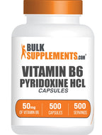 BulkSupplements Vitamin B6 capsules for energy