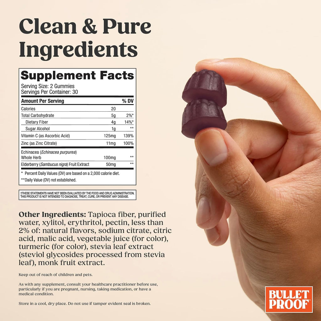 Bulletproof elderberry gummies 60 count