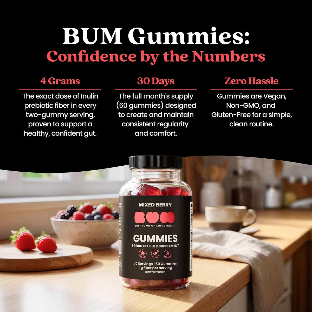 Bum gummies for healthy gut flora
