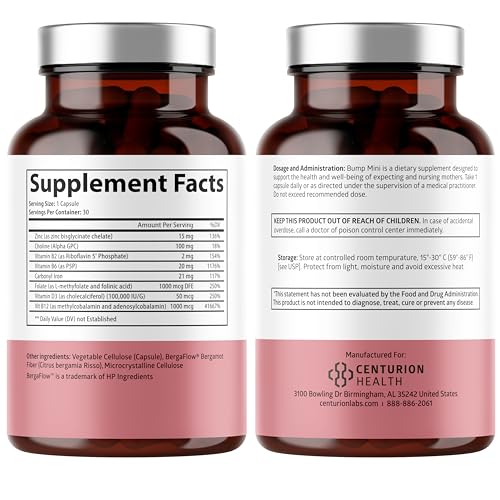 Bump Mini prenatal vitamins with essential nutrients