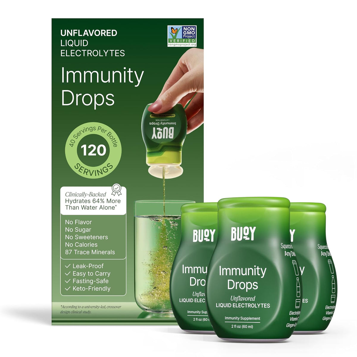 Buoy electrolyte drops for hydration